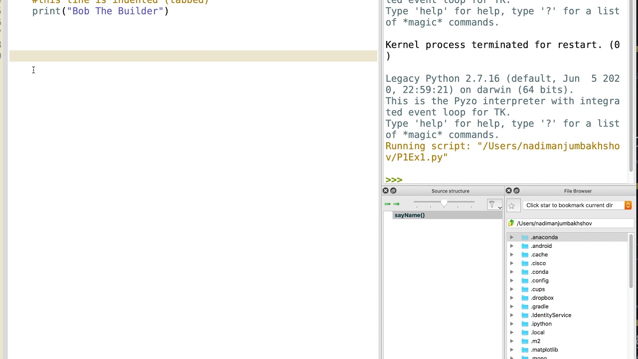 Common errors when starting with PYZO