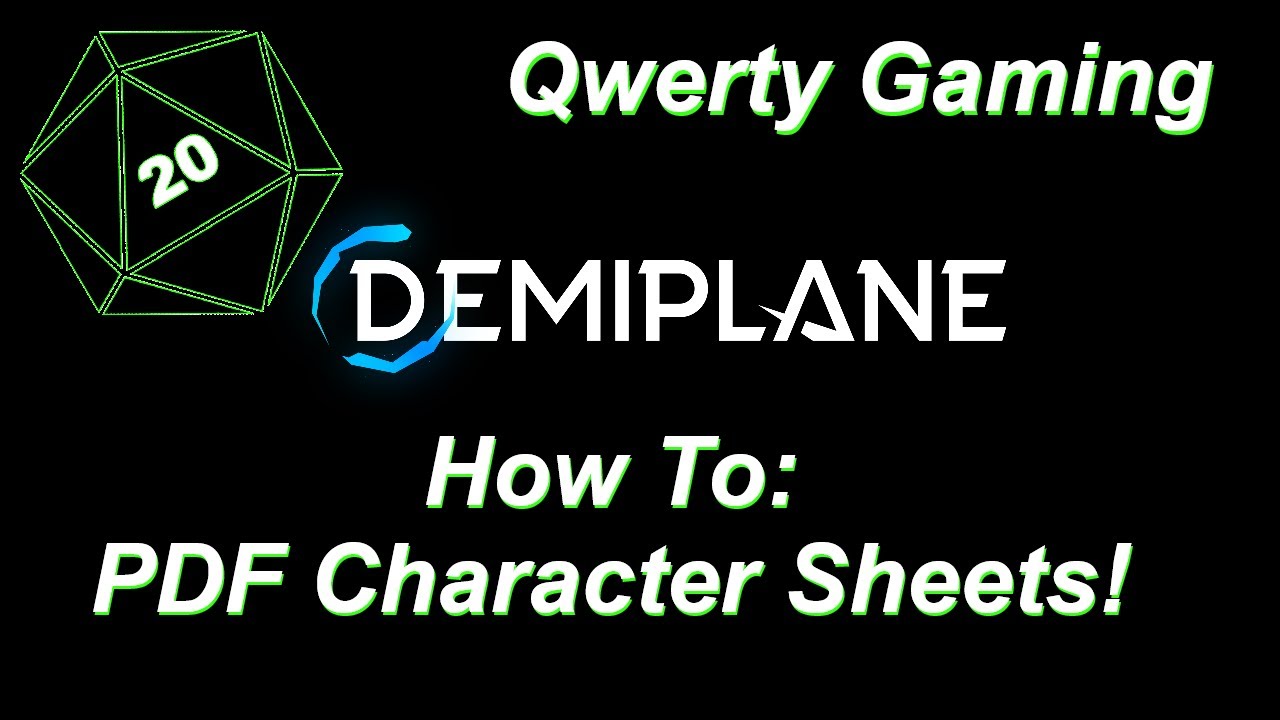 How To:  PDF Character Sheets for Demiplane!!