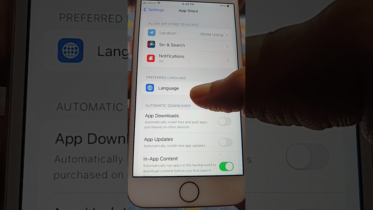 Change Preferred Language On App Store