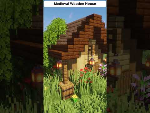 Minecraft Medieval Wooden House | Rustic Village Inspiration #shorts