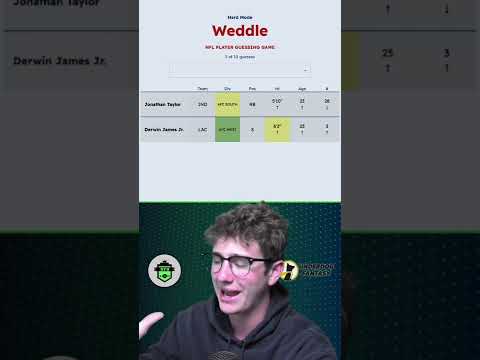 The weddle hard mode in 3 guesses! #weddle #weddlehardmode #nfl #shorts #weddlegame