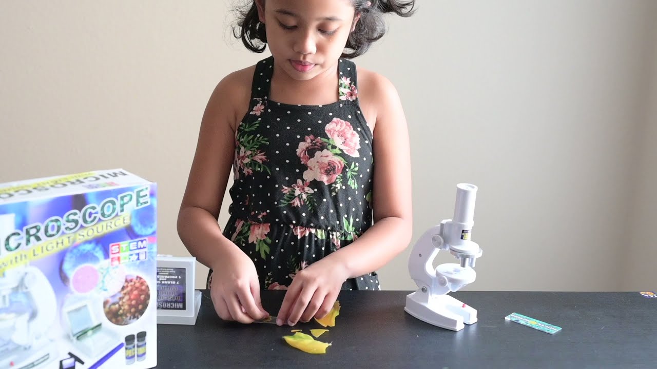 MICROSCOPE WITH LIGHT SOURCE | AGES 8+ | 3 MAGNIFICATION 100X 200X 450X | #STEM | #SCIENCE | #ENGINE