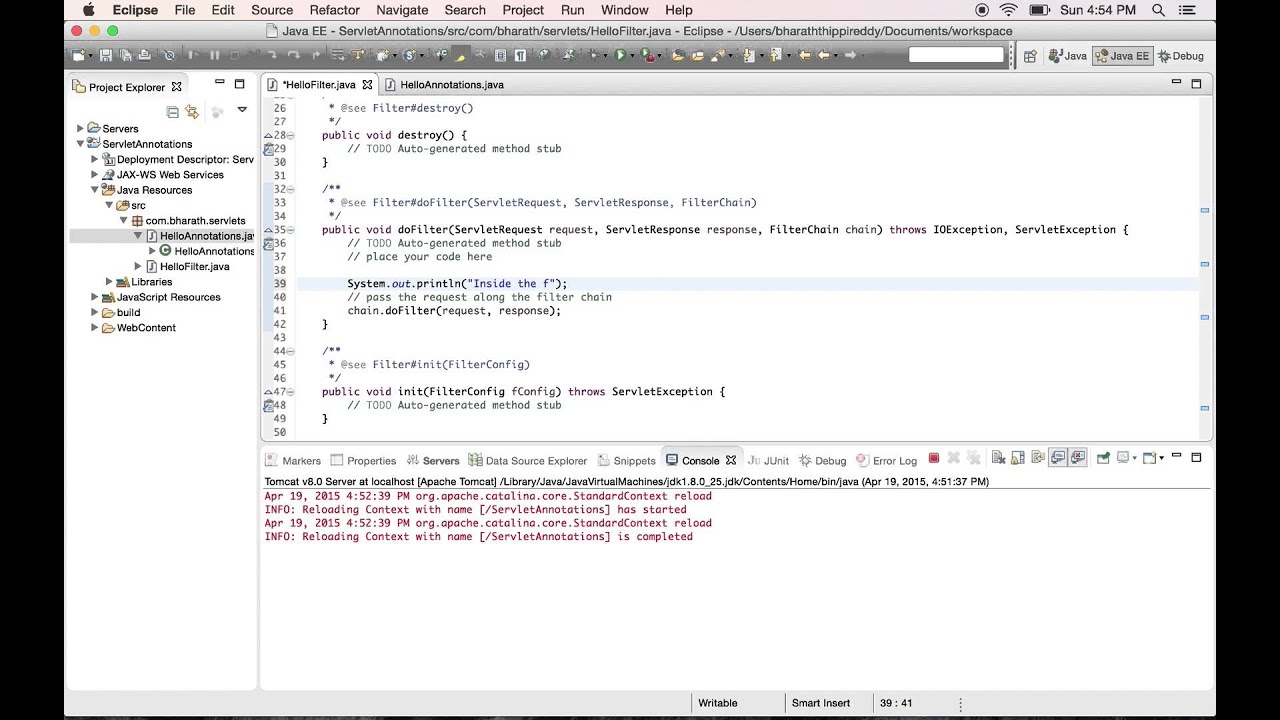 Servlet WebFilter Annotation