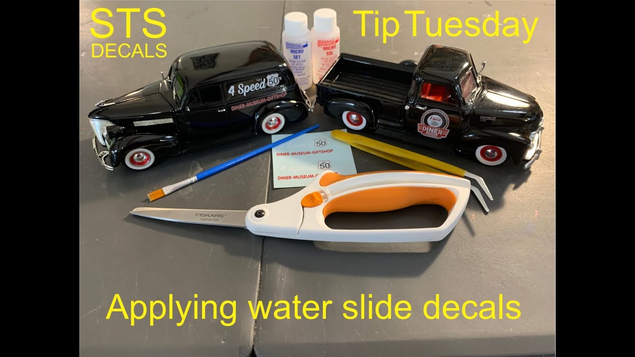 Installing water slide decals