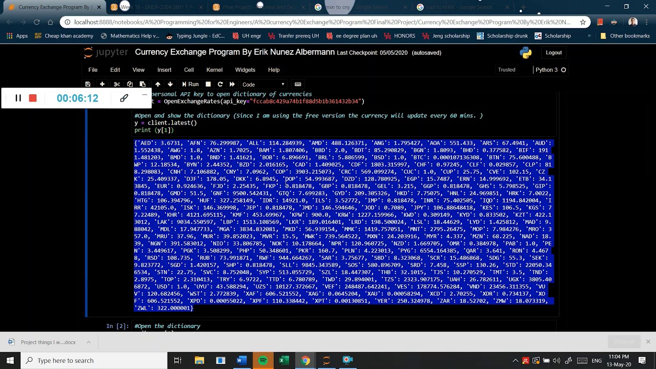 Python currency exchange with real time program