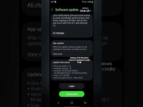 Galaxy M14 Receives One UI 7 Update in India 🇮🇳 🥳 | #samsung #oneui7 #adityasoneui