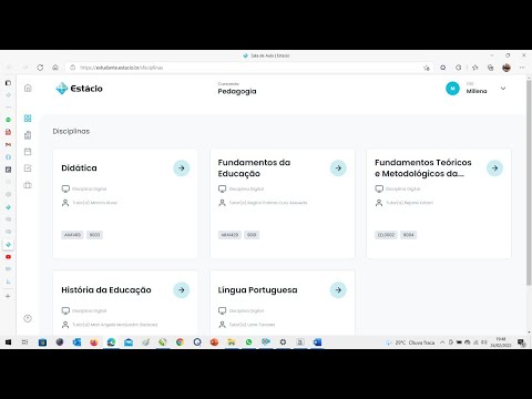 Acessando a plataforma Web aula da Estácio Pedagogia