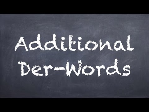 Additional Der-Words - German 2 WS Explanation - Deutsch lernen