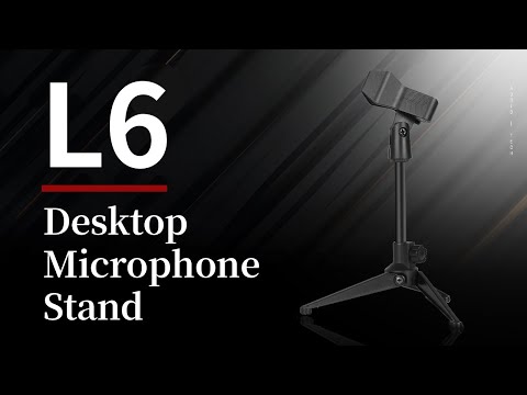Depusheng L6 Universal Mini Desktop Microphone Stand Adjustable Height Mic With Spring-Load Mic Clip