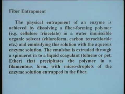 Immobilization of enzymes by Entrapment Video Lecture - Biotechnology ...
