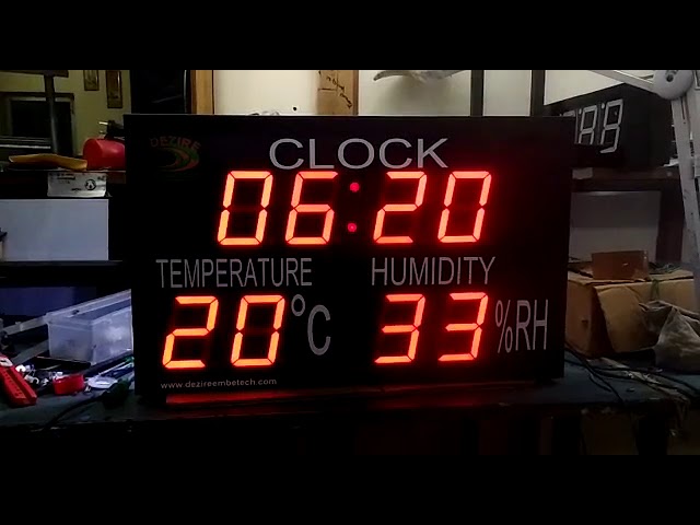 Temperature Humidity Led Display - Time Temp Humidity Display Meter ...