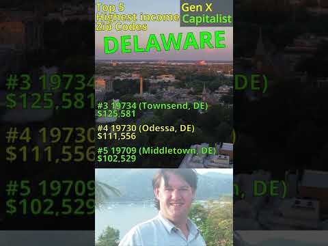 Top 5 DELAWARE Highest Income areas by zip code.