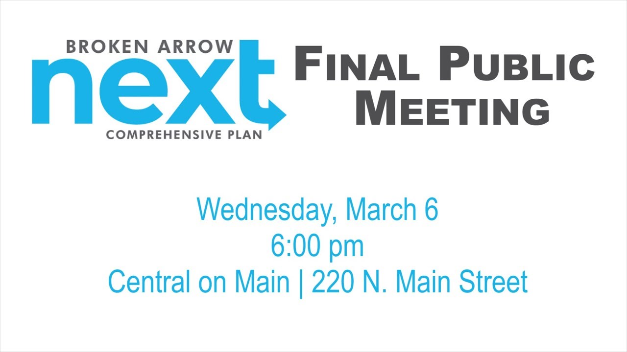 Final Comprehensive Plan Meeting Invitation