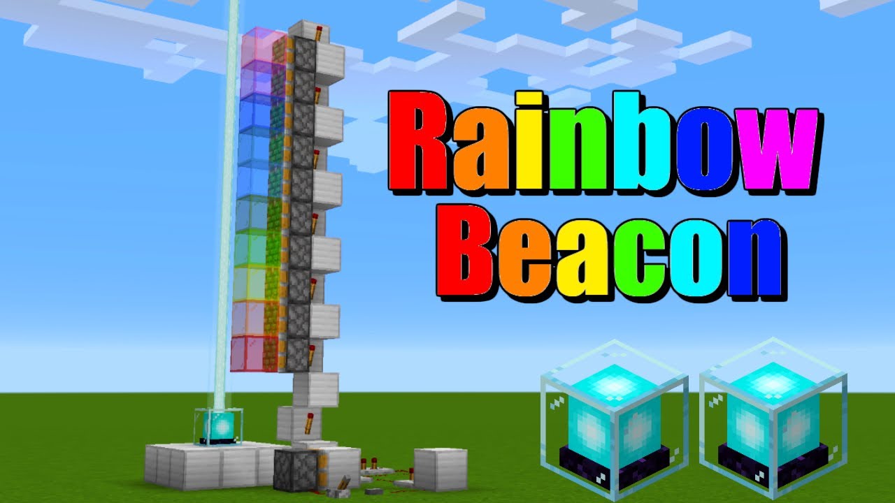 Rainbow Beacon Redstone Tutorial | Minecraft