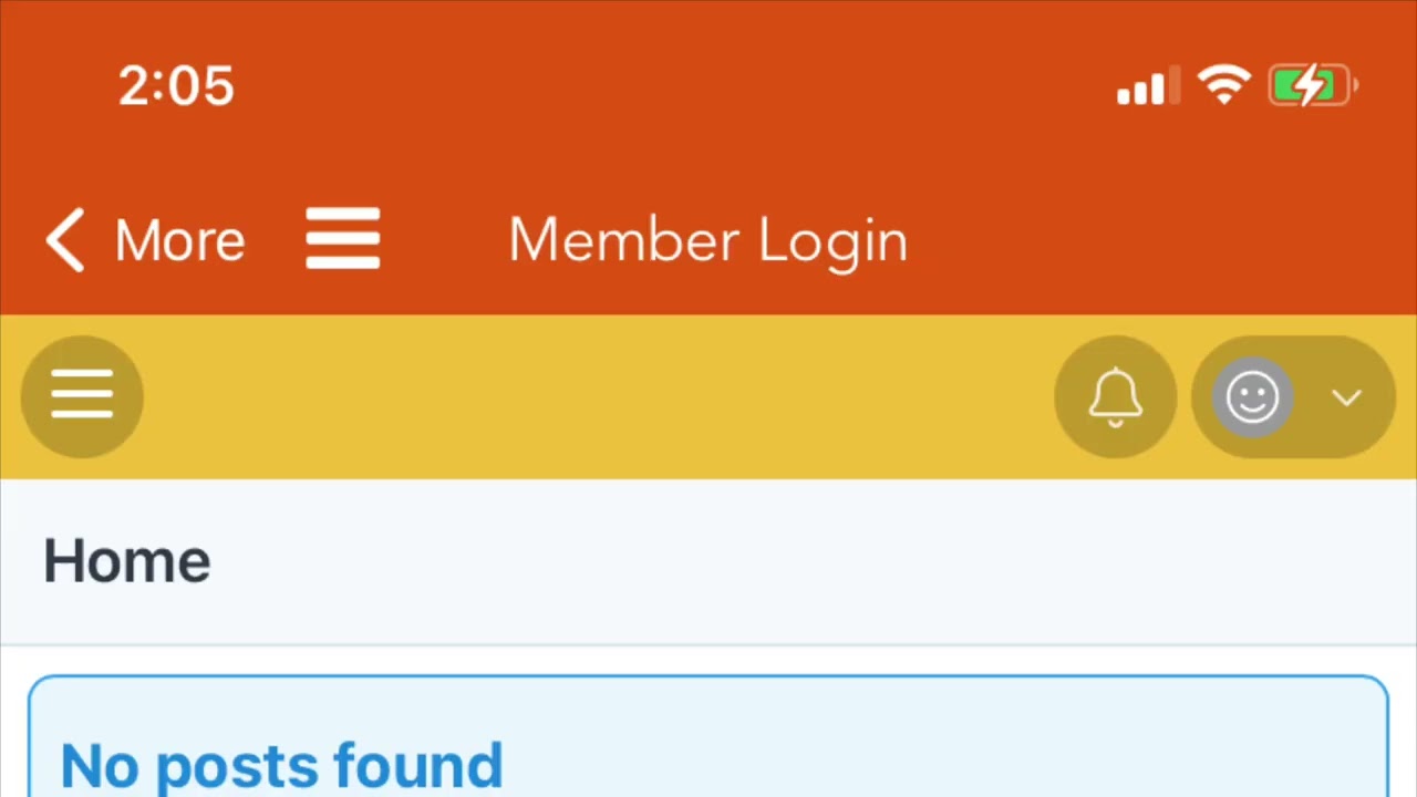 SUPC Member Login area on church app
