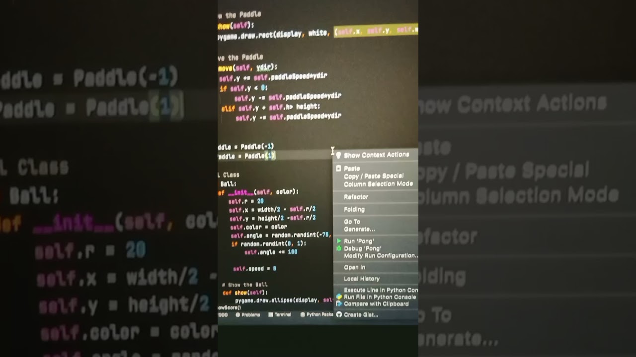 Playing ping pong game in using python code #shorts #pingpong #gaming #trend