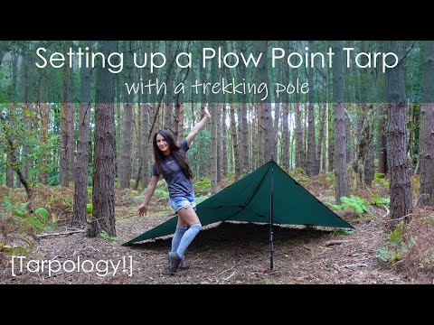 Setting Up A Plow Point Tarp with a Trekking Pole [TARPOLOGY!] Wild Camping Tarp Configuration