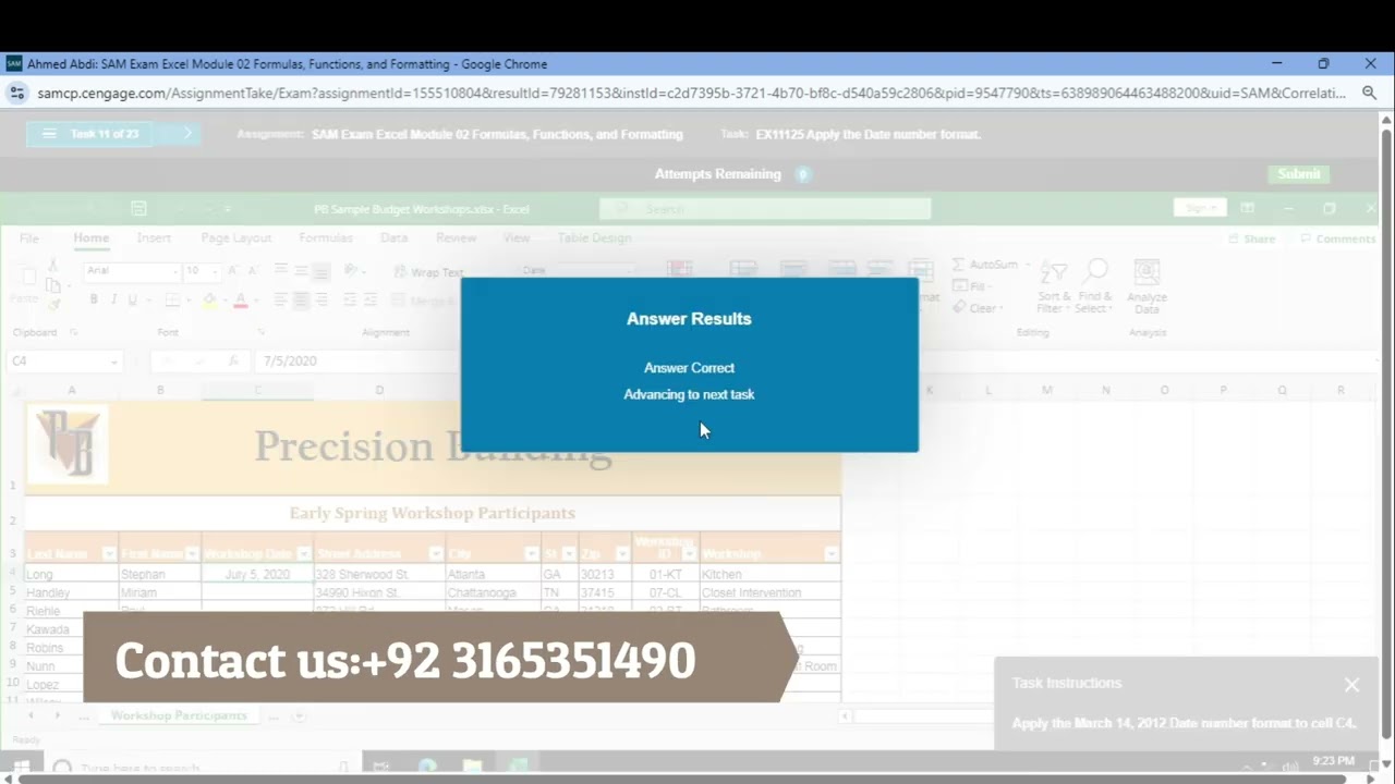 Sam Exam Excel Module 02 Formulas, Functions, and Formatting | Sam Exam Excel Module 02
