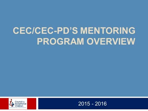 CEC/CEC-PD's Mentoring Program