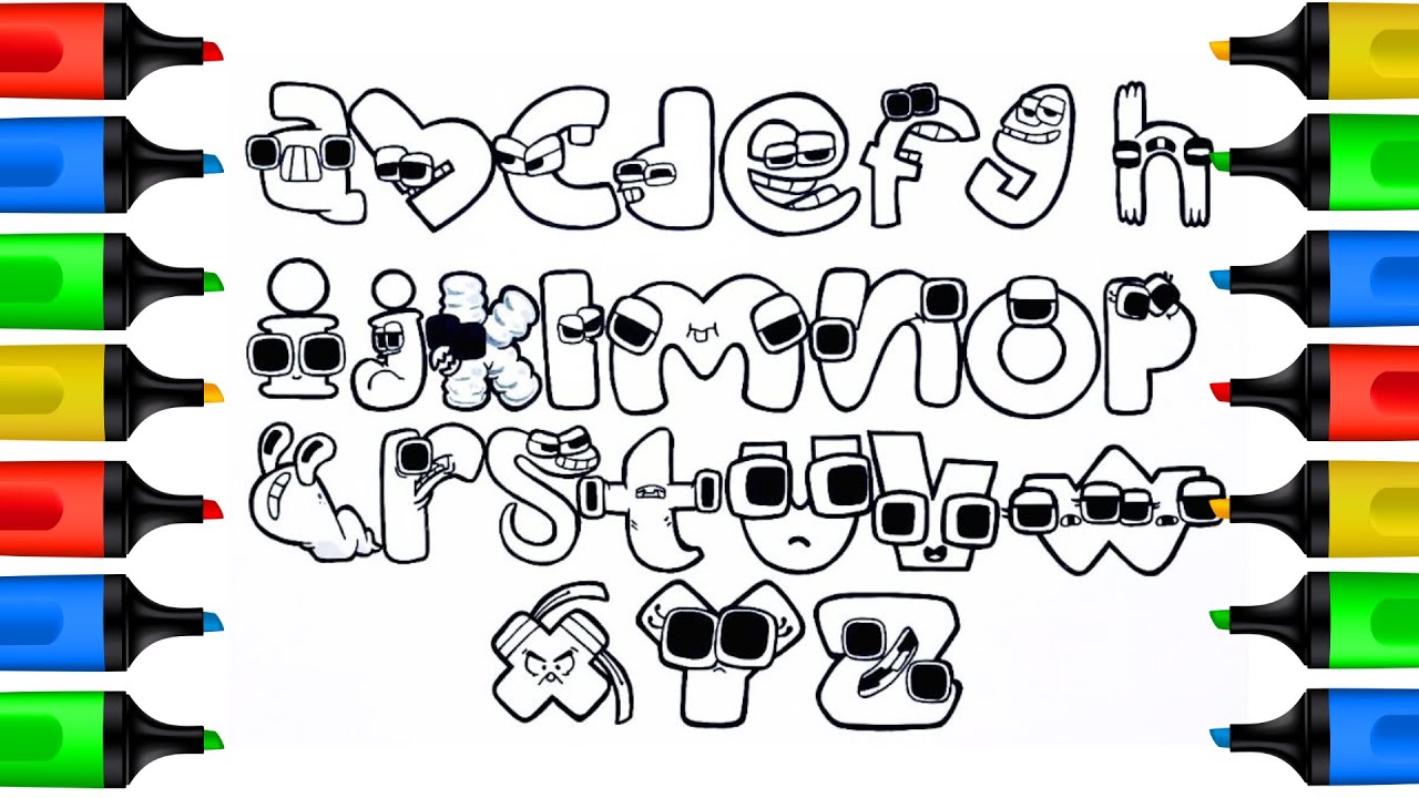 Coloring Alphabet Lore (A - Z) Lower Case.| Small Letters Lore Alphabet Coloring Page.