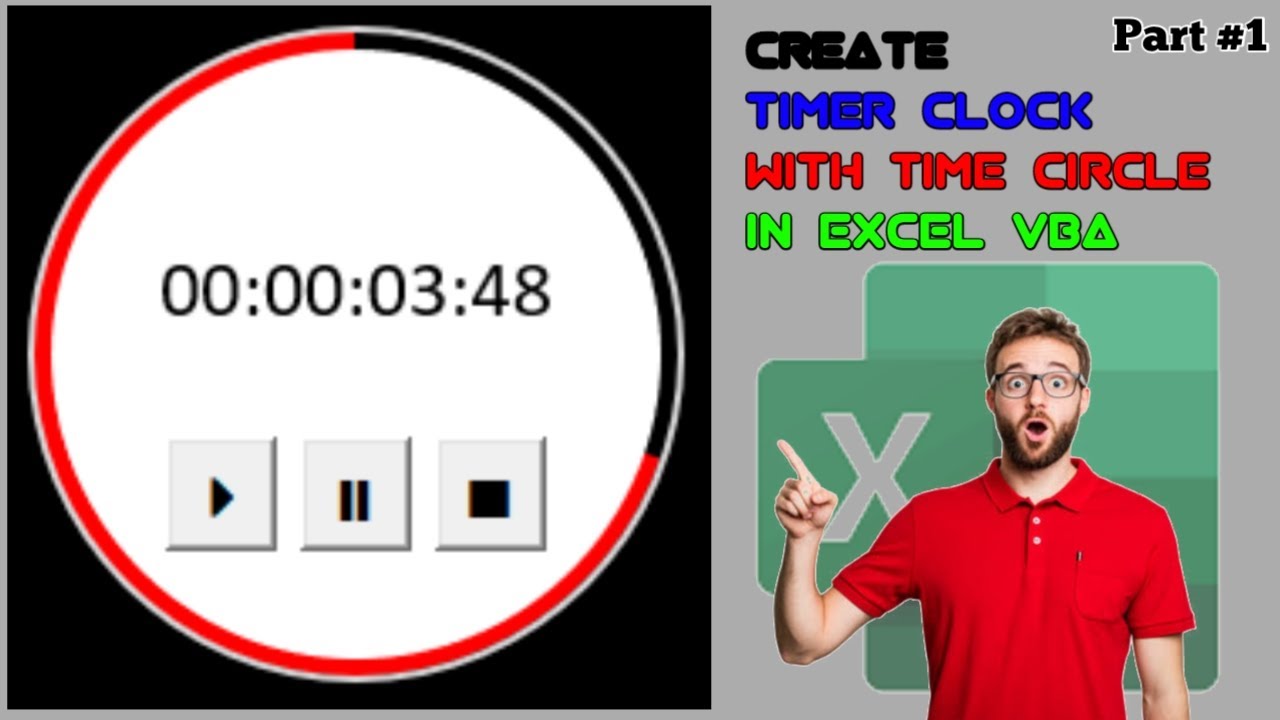 How to create circular count down timer | create timer clock in excel vba | Excel VBA | Clock timer