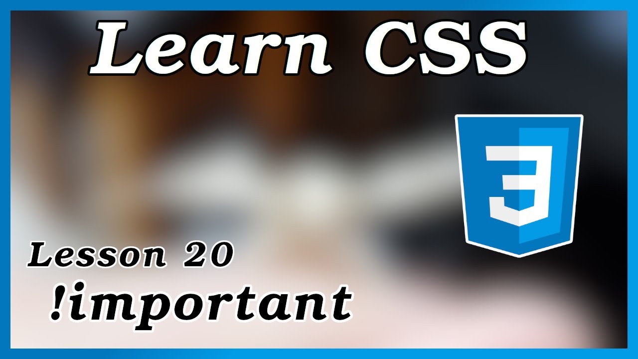 Important - CSS Tutorial (Part 20)