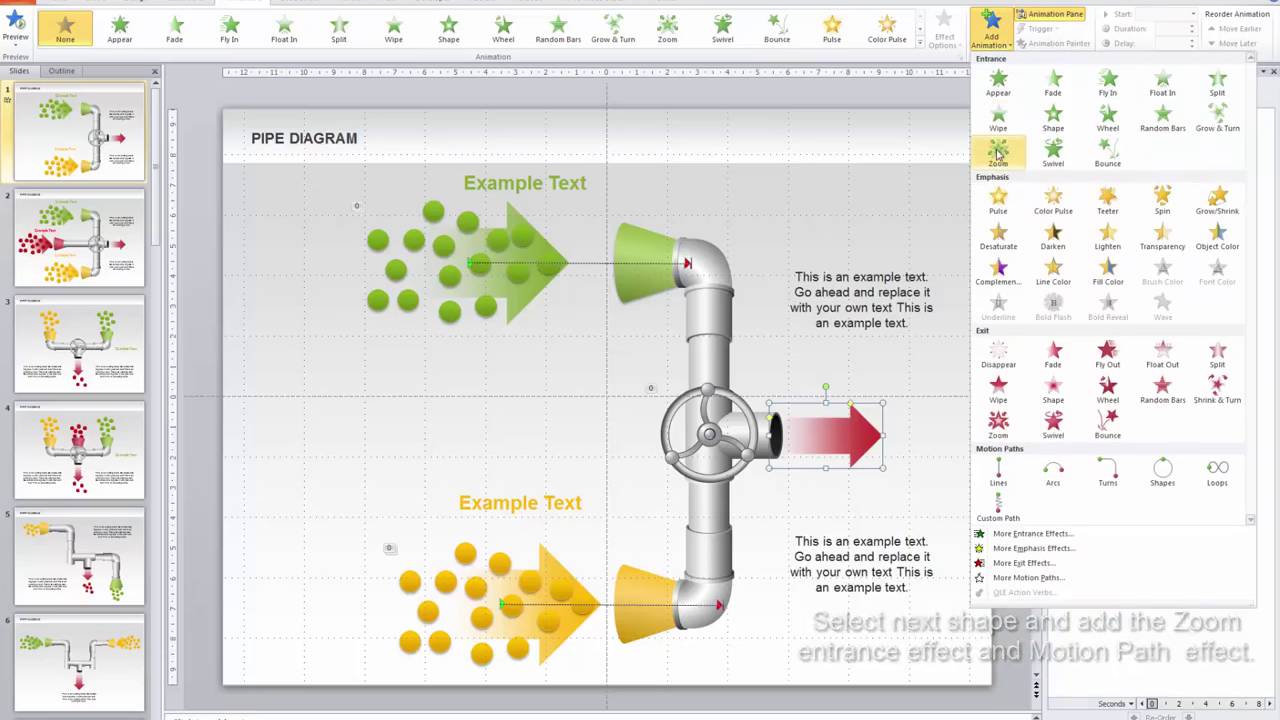Input output processes animation in PowerPoint 2010