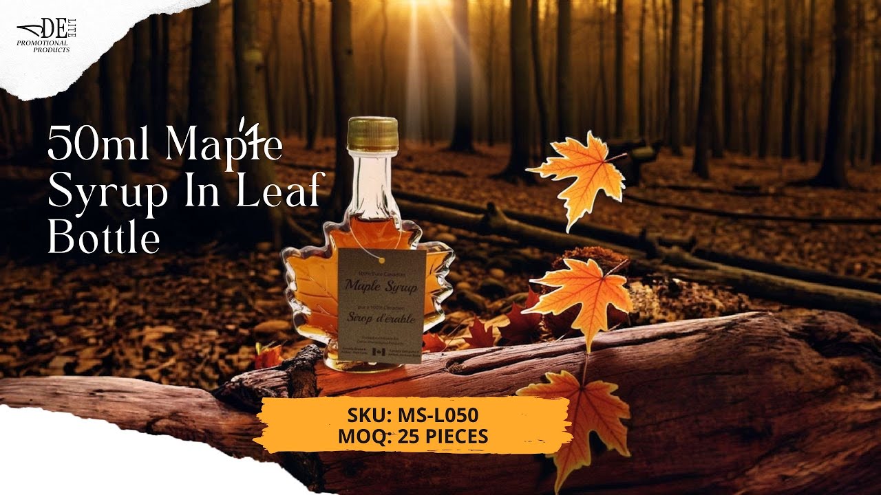 50ml Maple Leaf Bottle – Sweet Canadian Maple Syrup by Delite