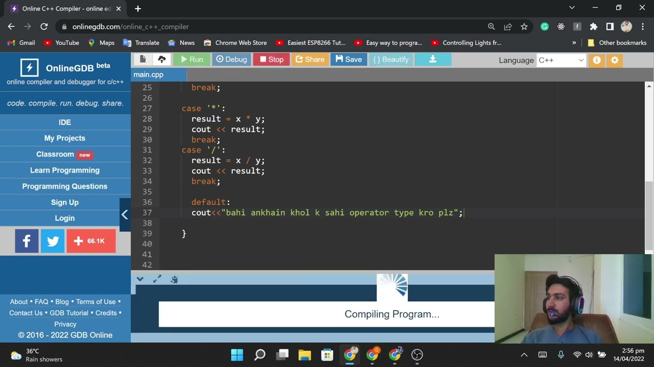 Basic Programming part 11 | C++ [Calculator with Switch Cases ]