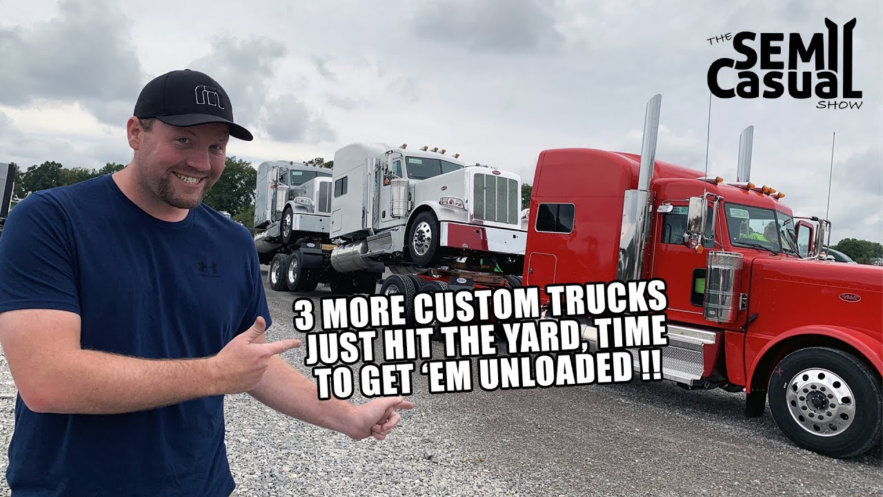 Big Rig Delivery ALERT! UN-Decking New Peterbilt Semi Trucks