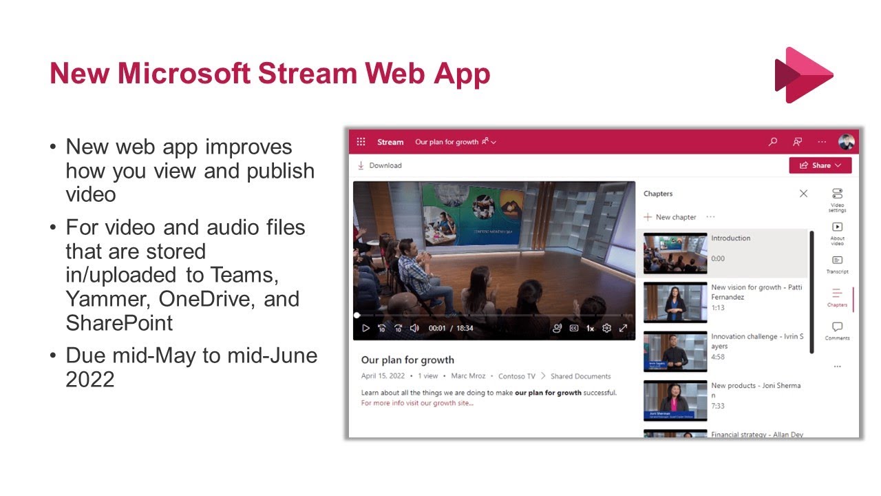 New Microsoft Stream web app