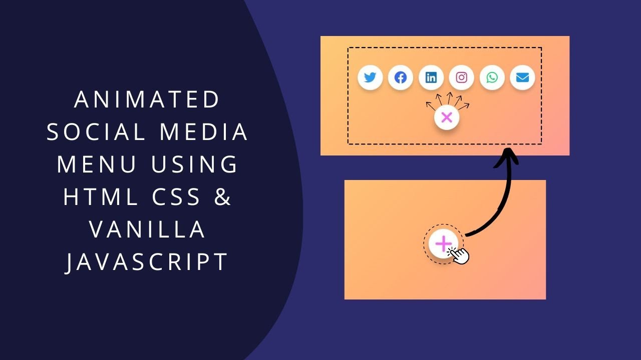 Animated social media Menu using Html CSS & Vanilla Javascript
