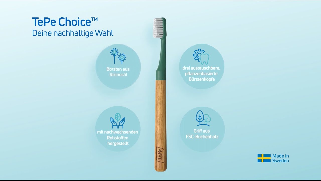TePe Choice | Nachhaltige Zahnbürste mit wiederverwendbarem Griff