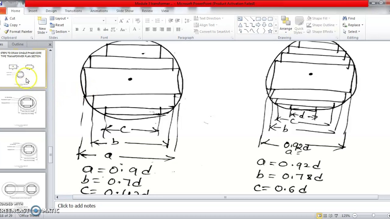 module 3 Transformer part 2 steps to draw plan & elevation of core type