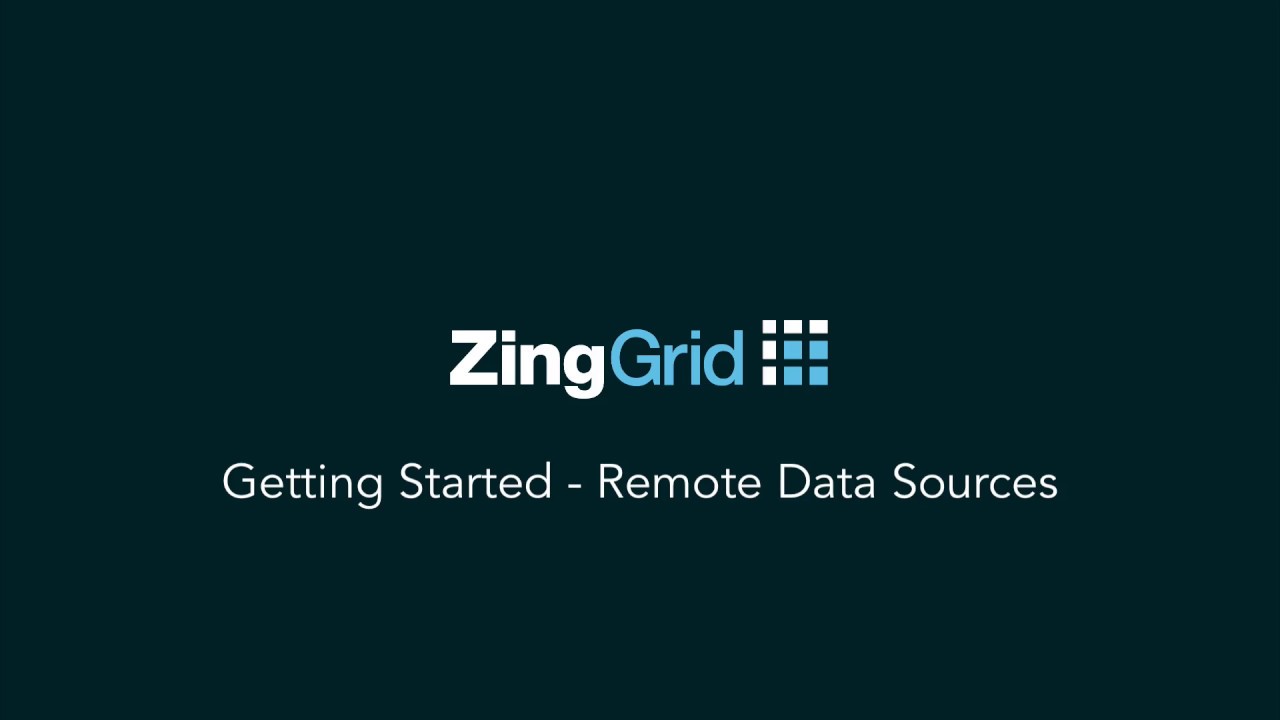 Getting Started with ZingGrid: Remote Data Sources