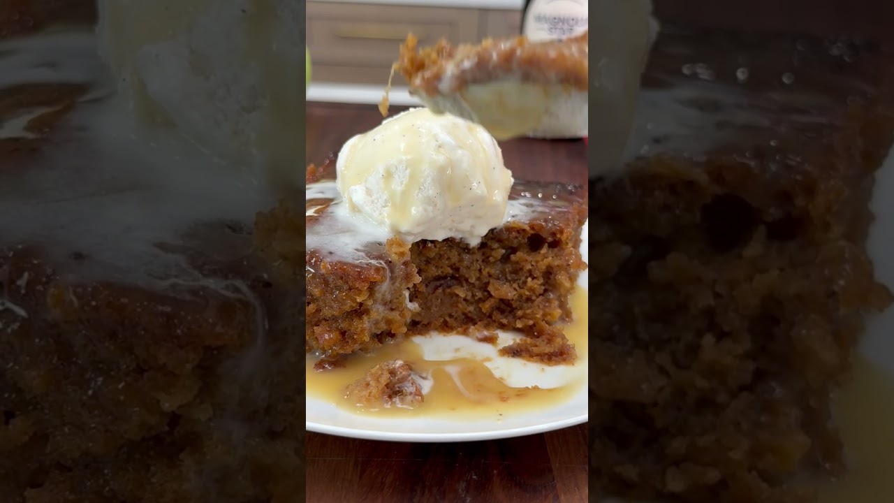 Caramel Apple Sticky Pudding Cake Recipe | Easy Fall Dessert #cake #recipe #falldesserts