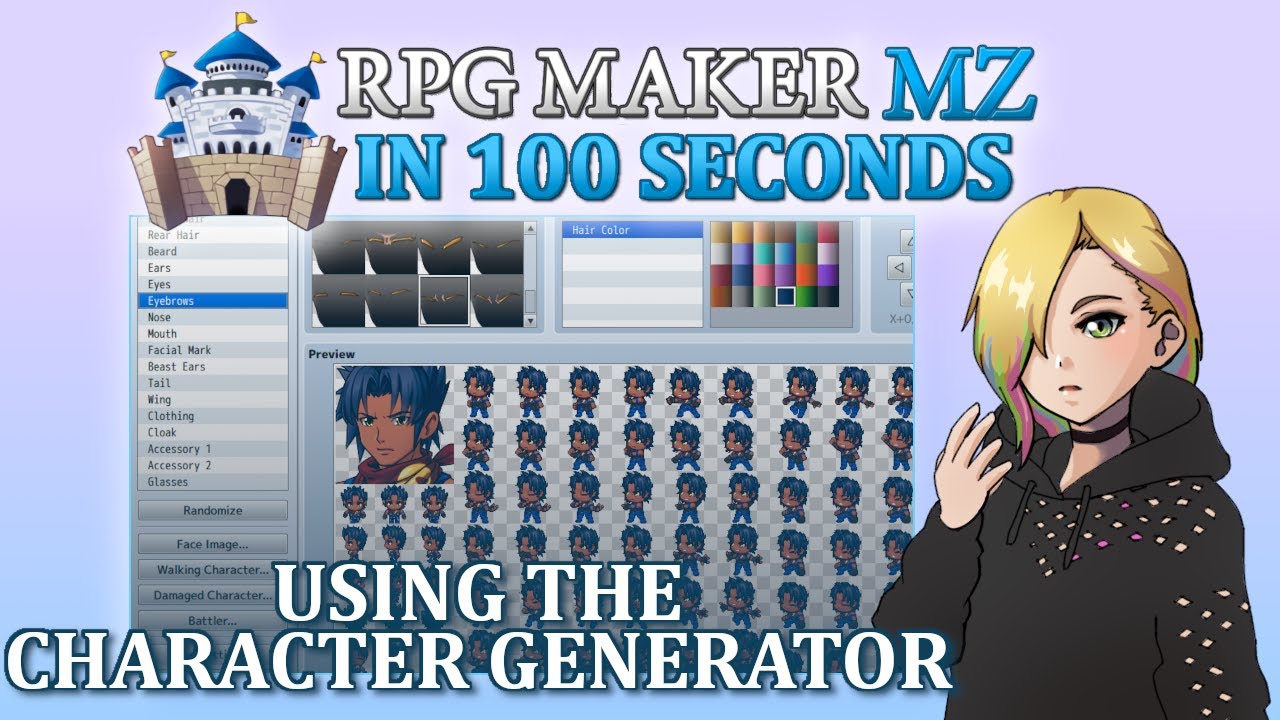 Using the Character Generator // RPG Maker MZ In 100 Seconds