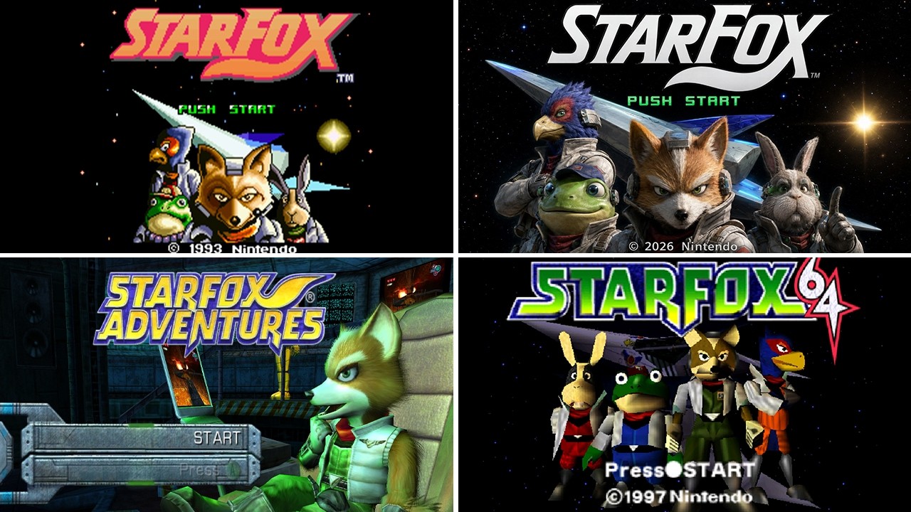 Evolution of Star Fox start-screens 1993-2026