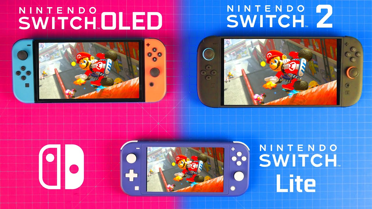 Nintendo Switch 2 vs Switch OLED vs Switch Lite - Full hands-On Comparison