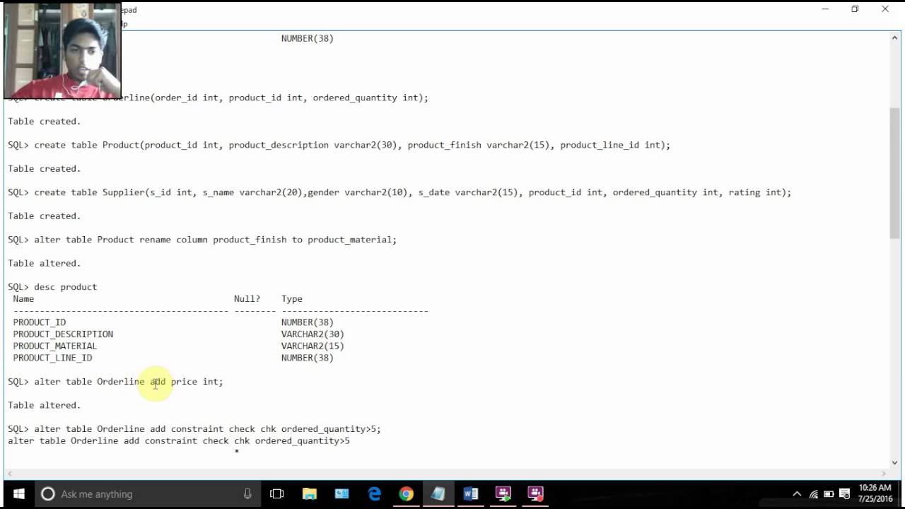 Database lab Exercise 1