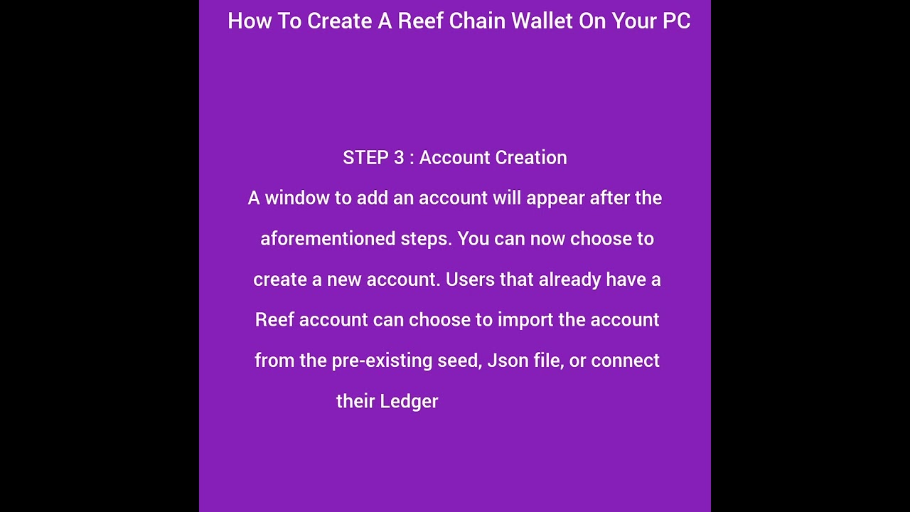 How To Create REEF CHAIN Wallet On Your PC