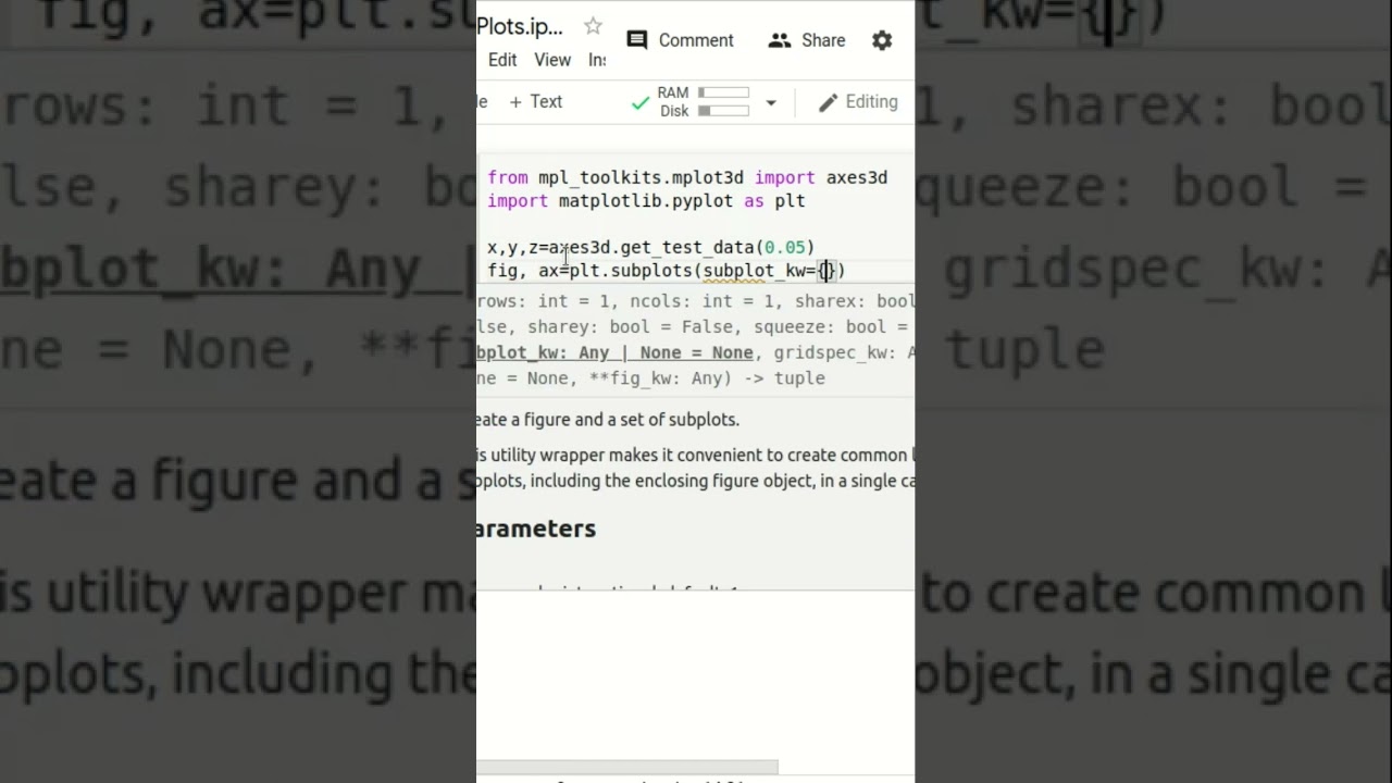 3D wireframe plot using #matplotlib #python #pythonprogramming