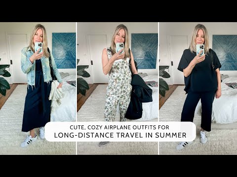 Cute, Comfy Airplane Outfits For Long Summer Flights (Think: Layering)