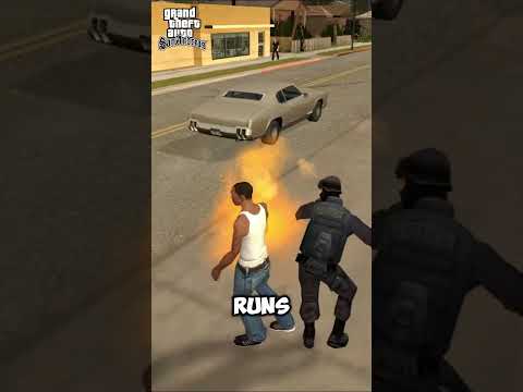 If you approach a SWAT officer while on fire in GTA games. #gta