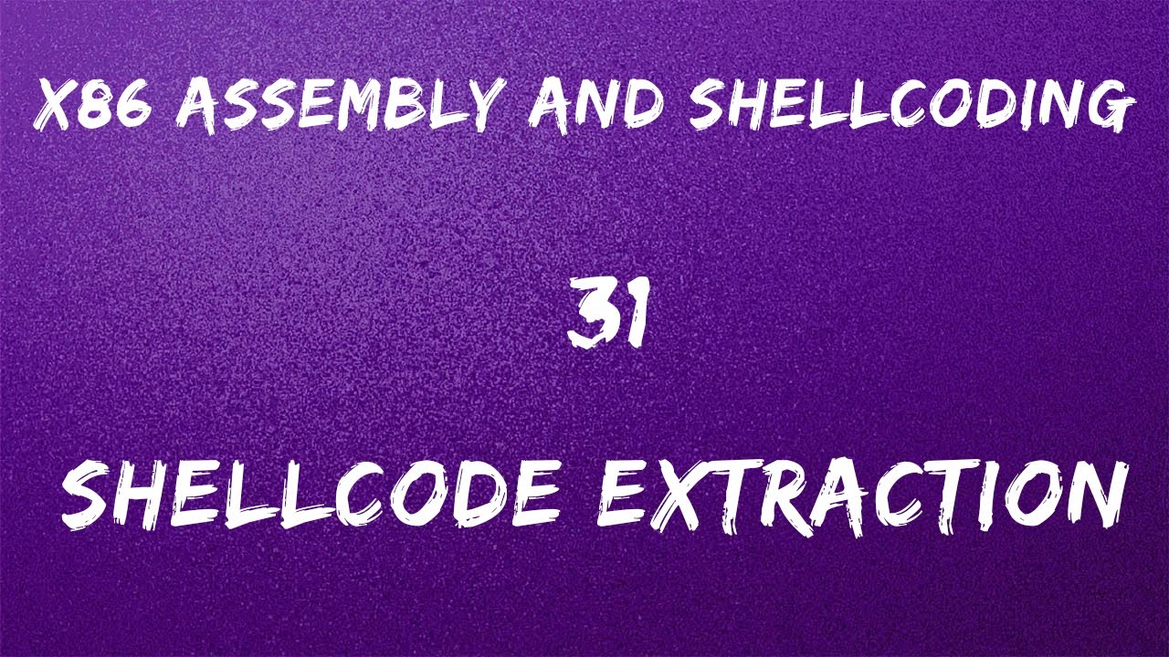 x86 Assembly and Shellcoding - 31 Shellcode Extraction