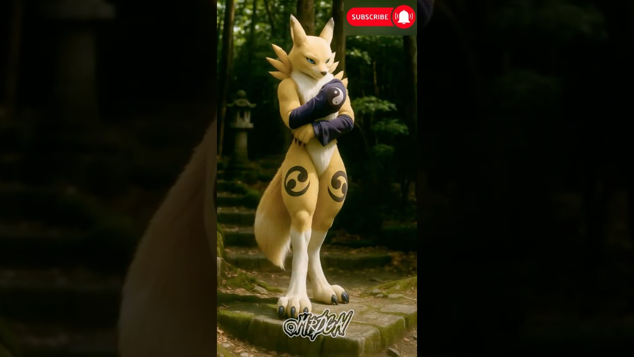 Renamon EPIC Dark Evolution! 🦊#digimon #digivolution #shorts