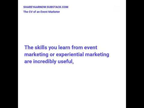 Event Marketing Insights: CV of Event Marketer
