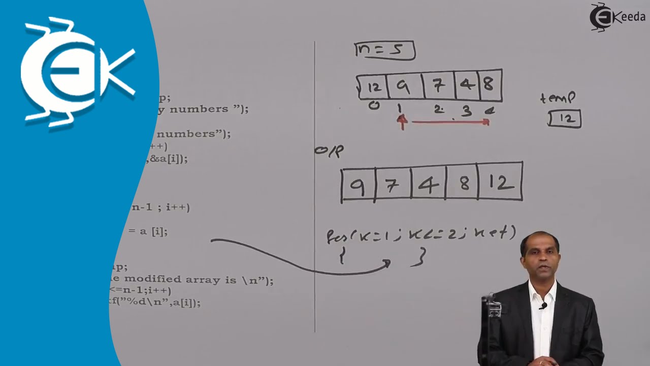 Program to Shift Array Elements on Left Side by One Position - Arrays in C Programming - C Language