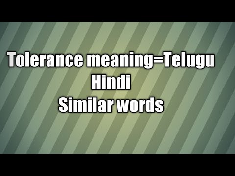 Tolerance meaning and similar wordsTelugu and Hindi#subscribe #meaning