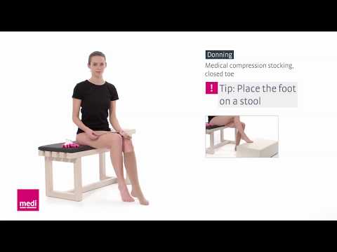 Donning Medical Compression Stockings - Closed Toe, Knee Length | medi USA